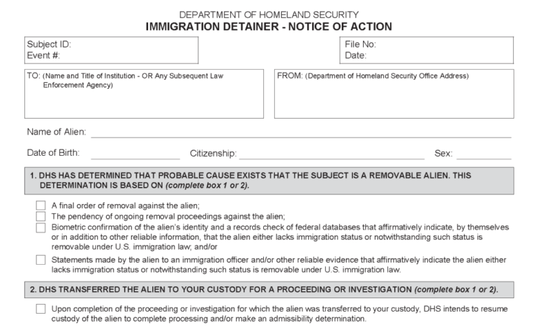 Immigration and Customs Enforcement (ICE) Detainer Frequently Asked ...
